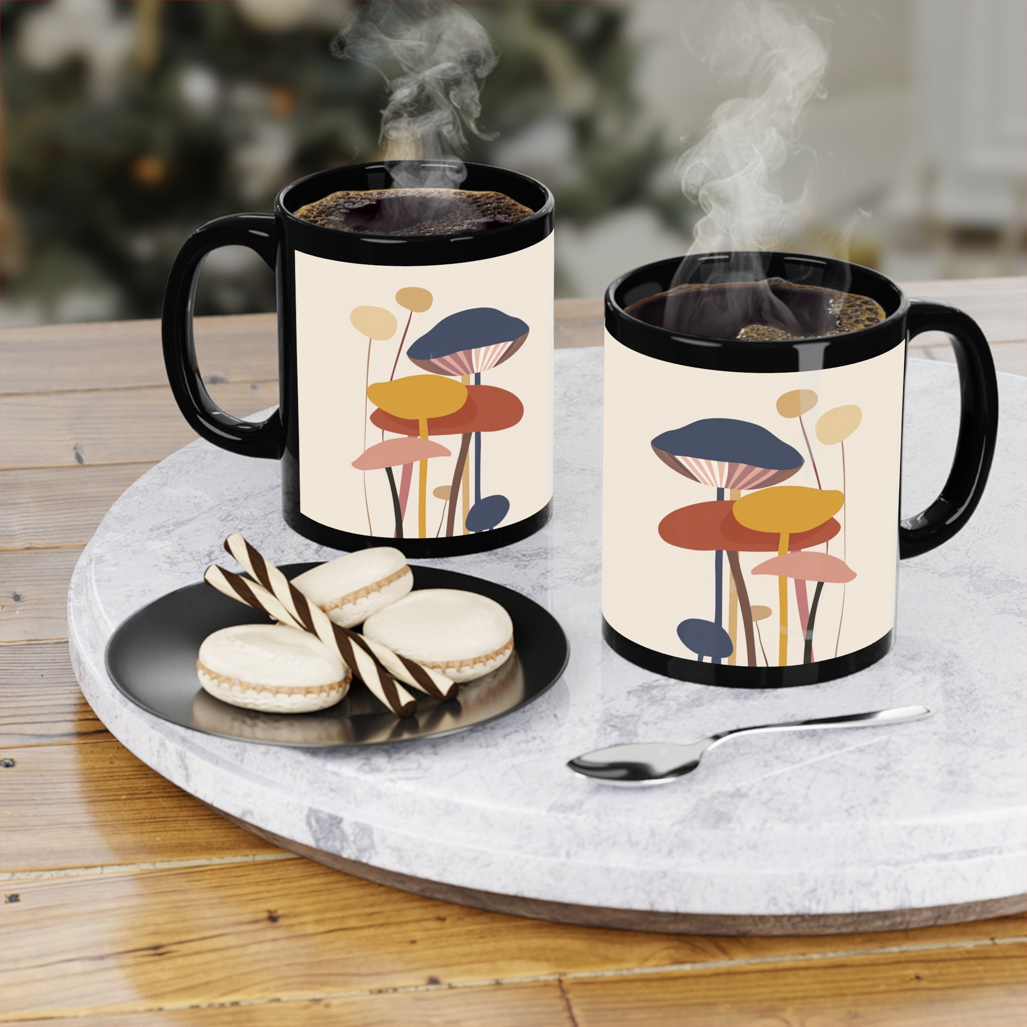 Minimalist Mid Century Mushrooms Gift Mushrooms Gift Mushrooms Mugs ...