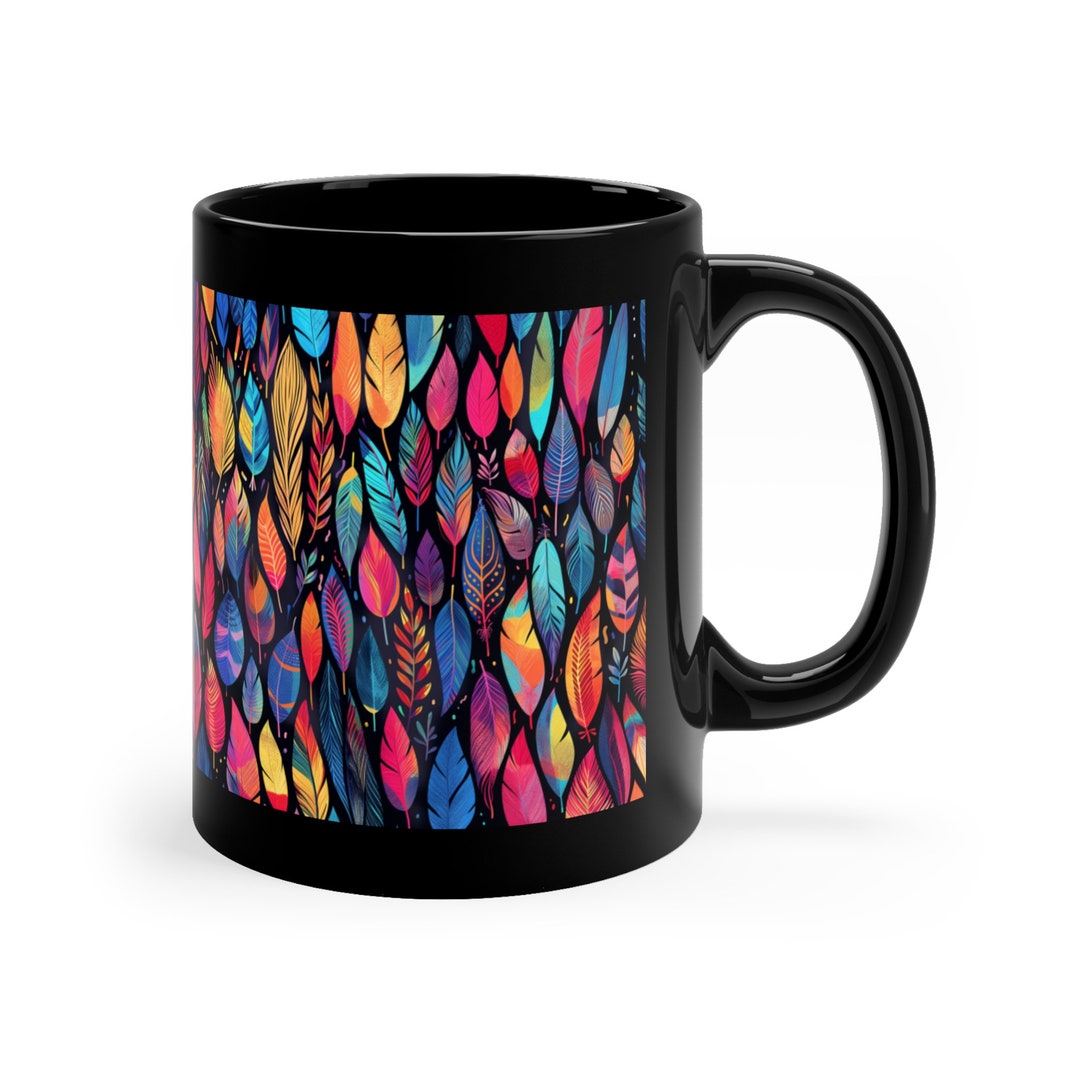 Maximalist Colorful Feathers and Gifts Feather Mugs Feather Mugs for ...