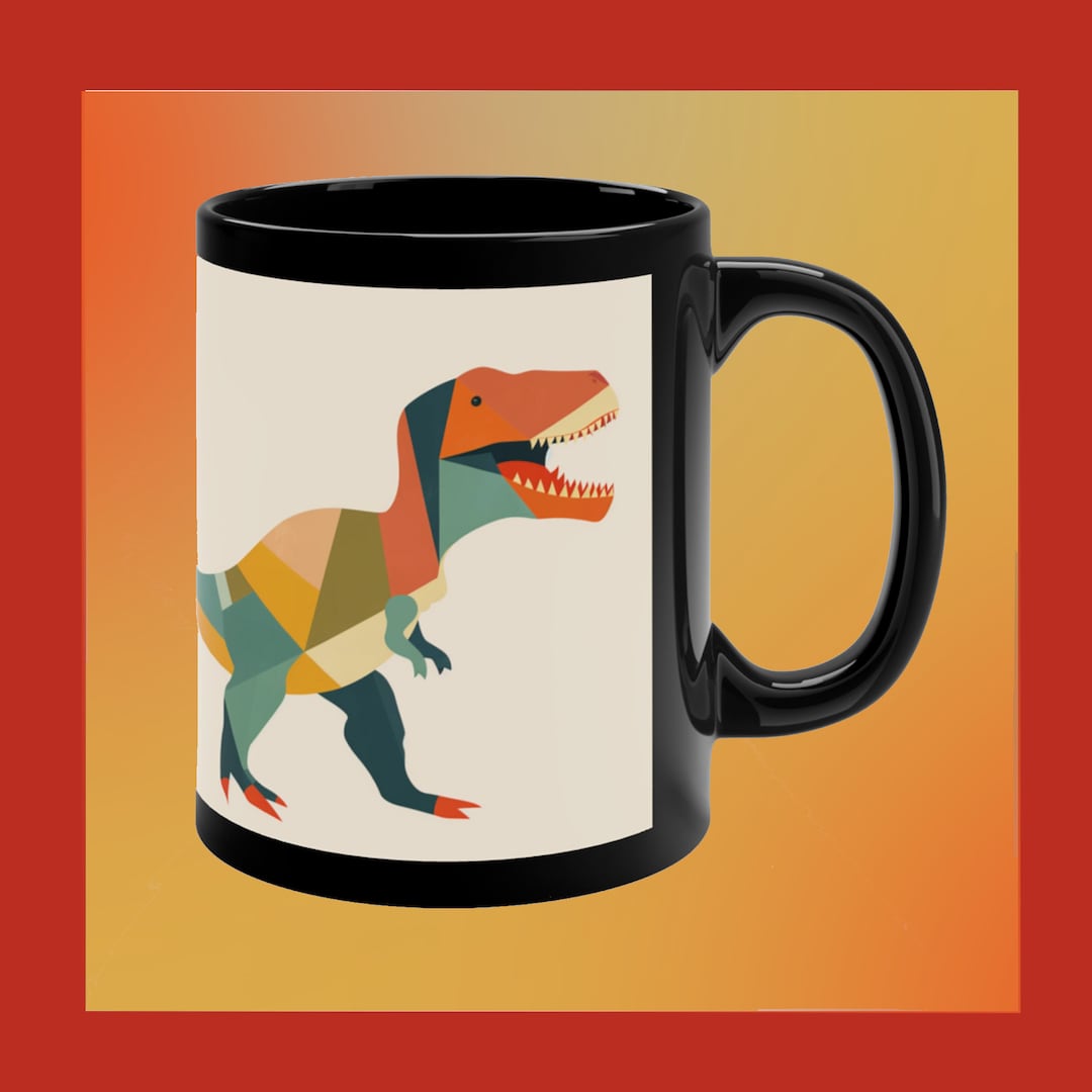 Minimalist Bauhaus T-rex Dinosaur Gifts T-rex Mugs T-rex Mugs for ...