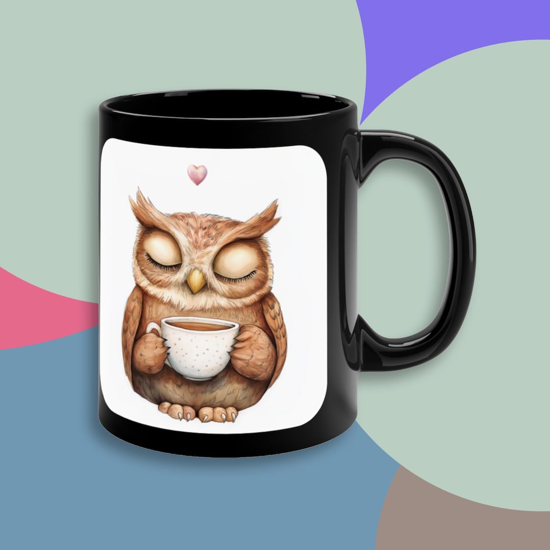 Cute Owl Drinking Coffee Gift Owls Gift Owl Mugs Owl Gift for ...