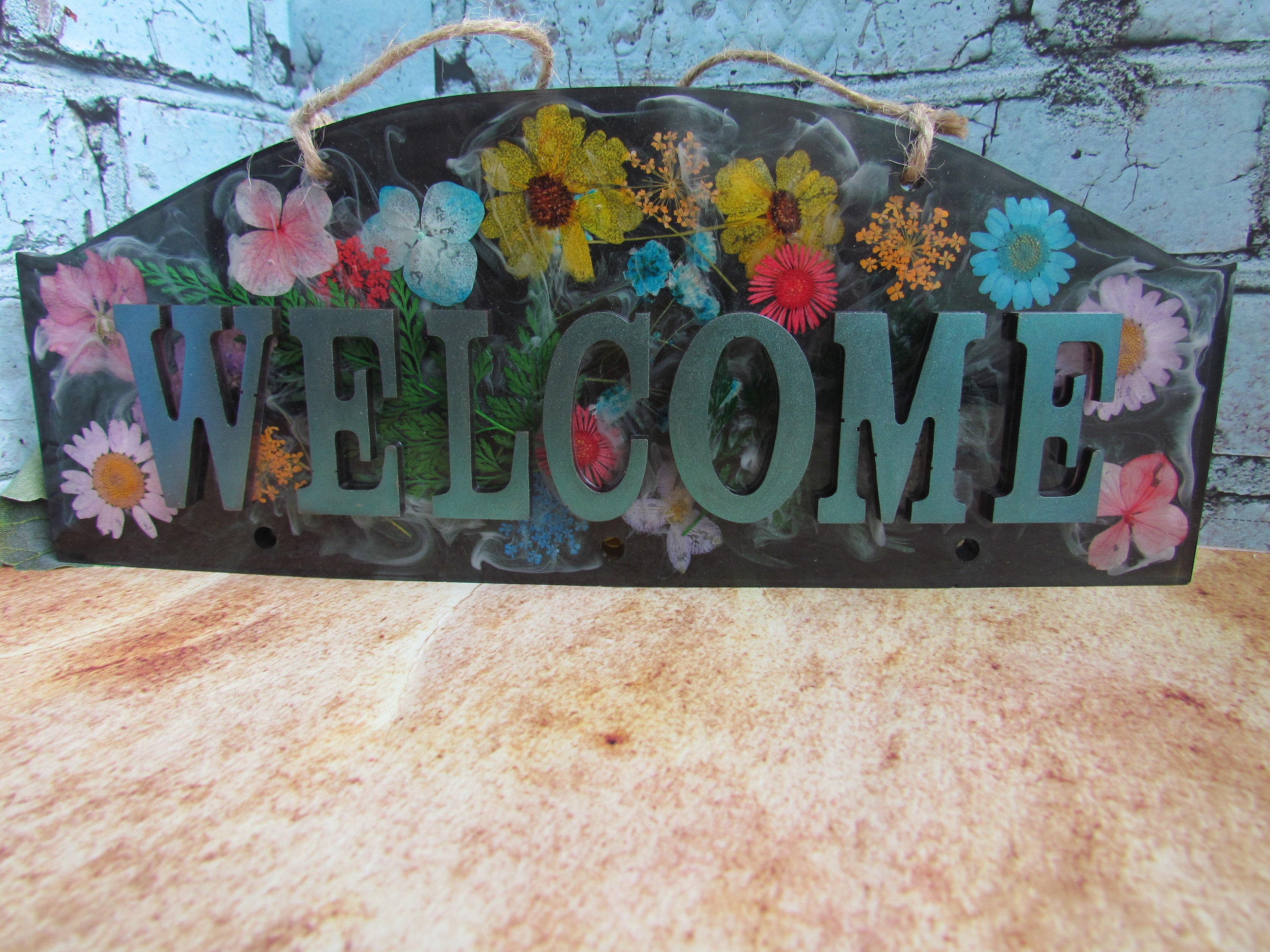 Hanging Welcome Sign/ Resin Welcome sign/ Welcome Sign/ | Etsy