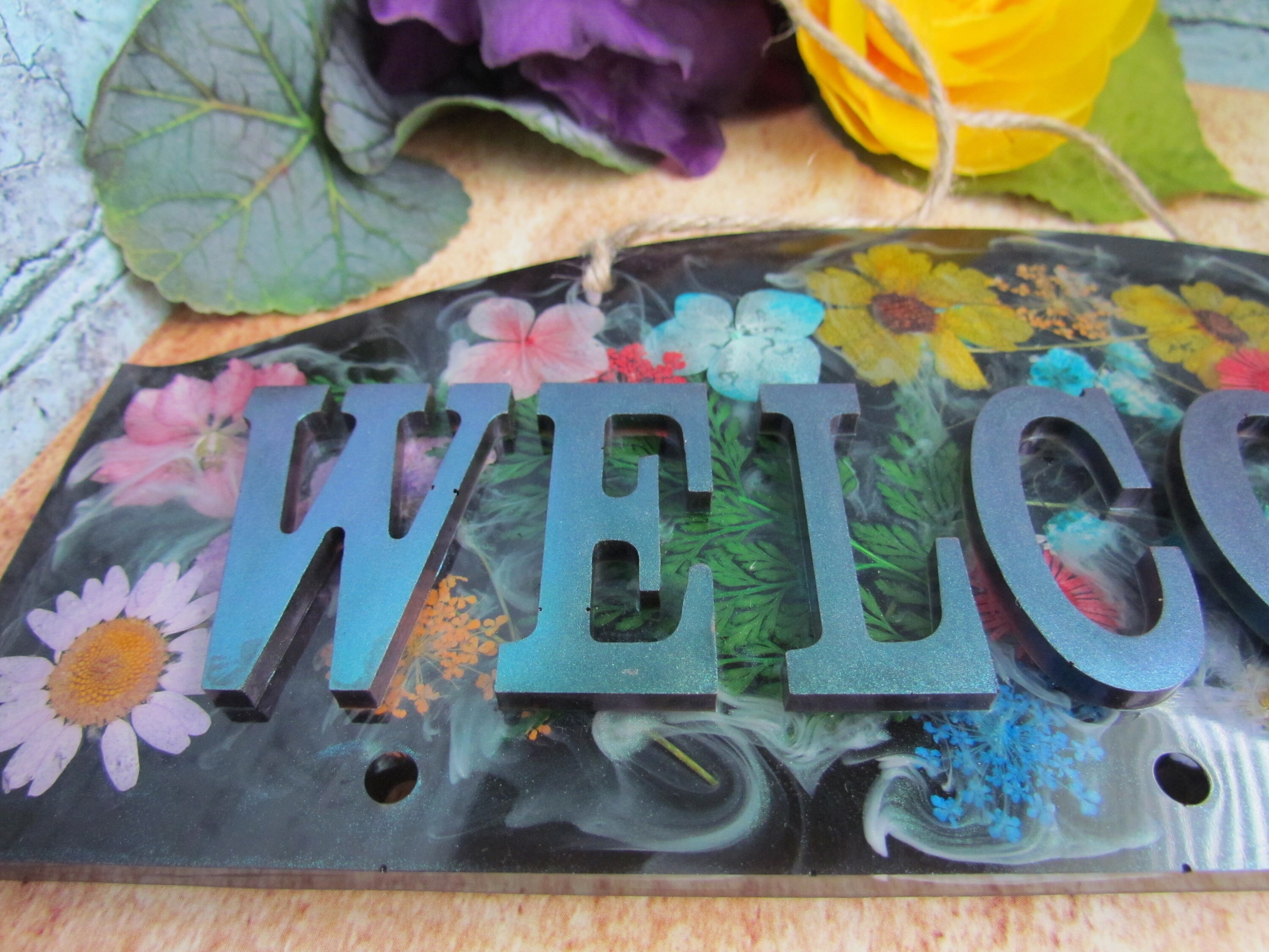Hanging Welcome Sign/ Resin Welcome sign/ Welcome Sign/ | Etsy