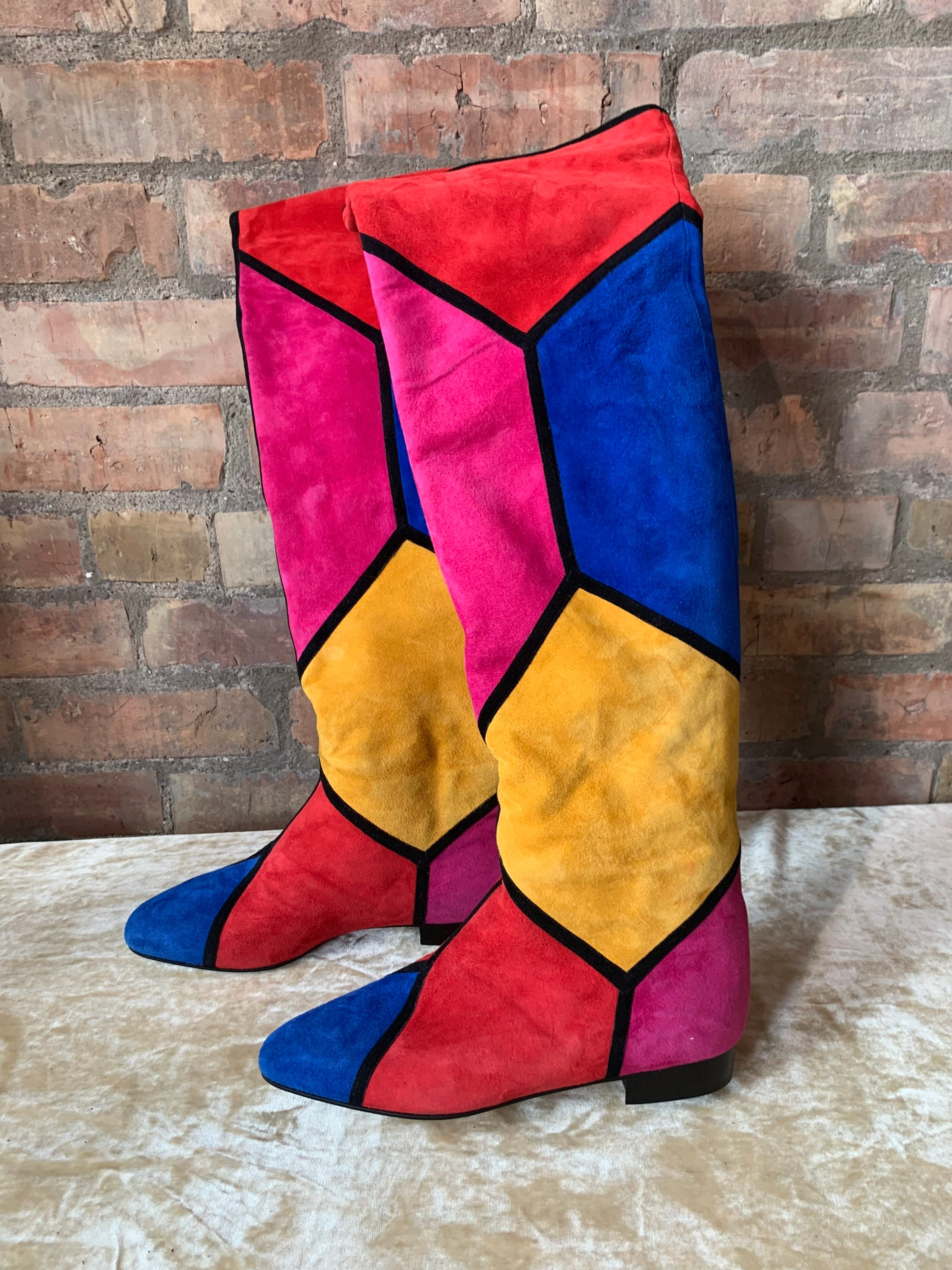 Vintage Fall 1992 Archival Deadstock Escada Mondrian Colorblock ...