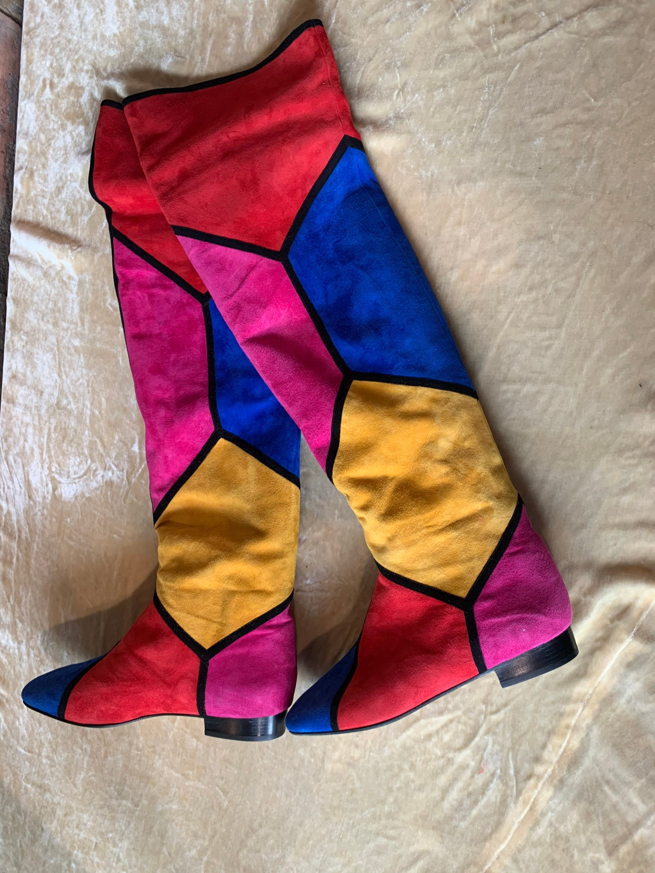 Vintage Fall 1992 Archival Deadstock Escada Mondrian Colorblock ...