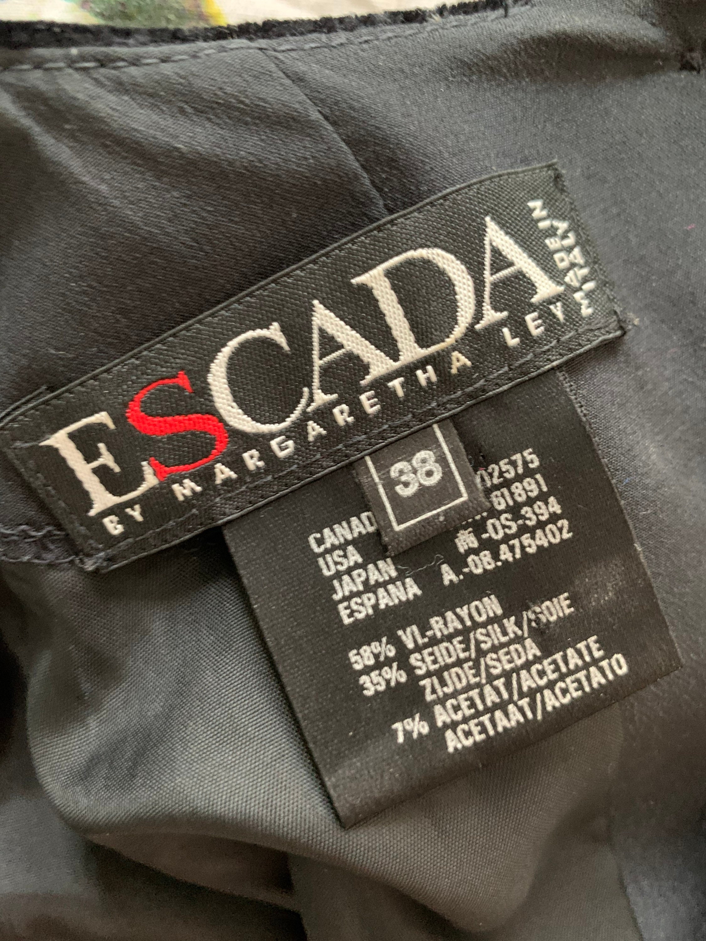 Vintage 80s Escada Margaretha Ley Black Velvet Sparkle Celestial Formal ...