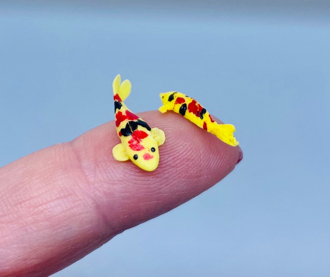 Clay Miniature Fish Pair of Tiny Koi Carp Goldfish Collectable - Etsy