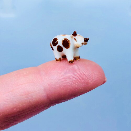 Miniature Ceramic Cow Mini Farm Animal Cute Little Tiny Small - Etsy