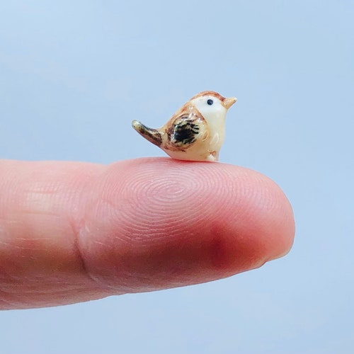 Smallest Tiny Miniature Wren Ceramic Garden Bird Hand Painted - Etsy