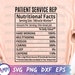 Patient Service Rep SVG, Patient Service Rep Nutritional Facts Svg ...