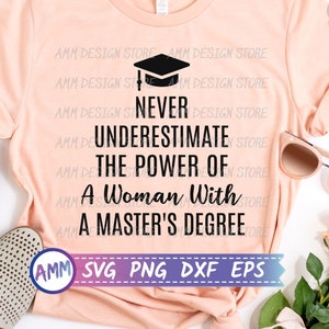 Masters Degree Svg, Never Underestimate the Power of A Woman With A ...