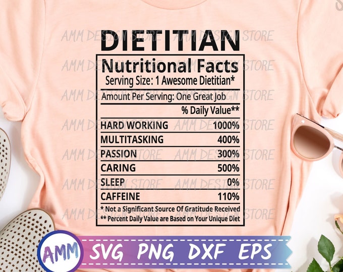 Dietitian SVG, Dietitian Nutritional Facts Svg, Nutrition Facts ...