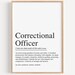 Correctional Officer Definition Print, Correctional Officer Gift ...