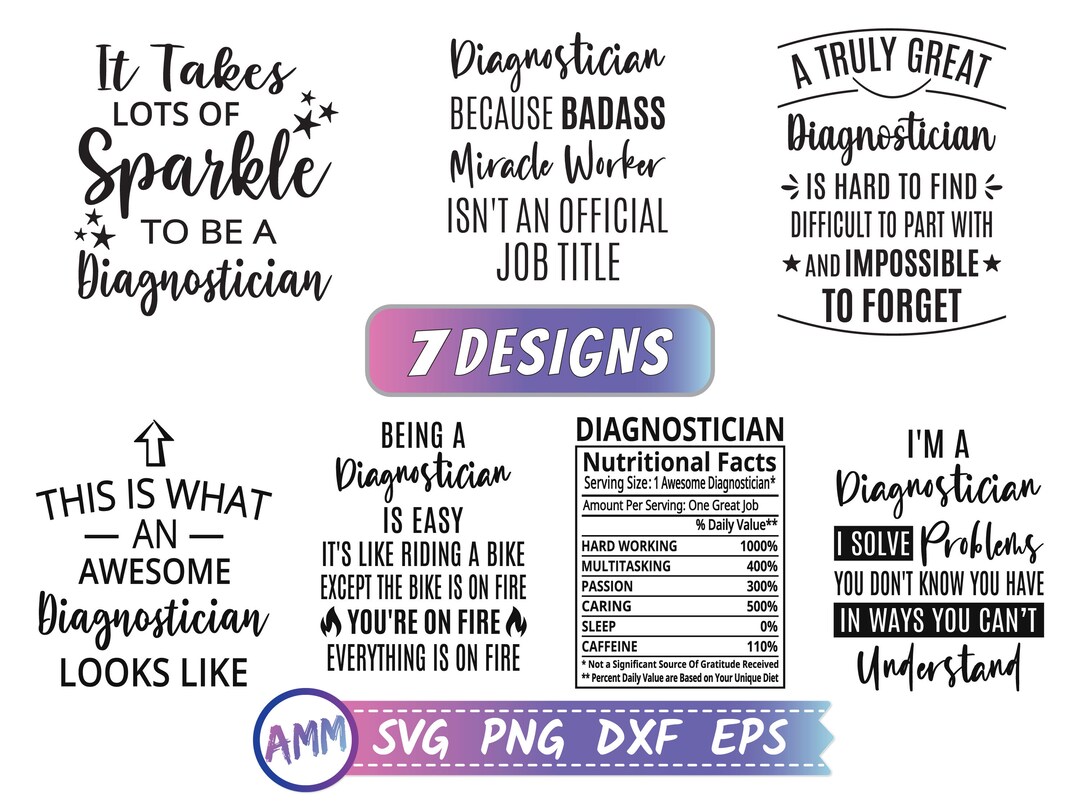 Diagnostician Svg, Diagnostician Bundle Svg, 7 Designs, School ...
