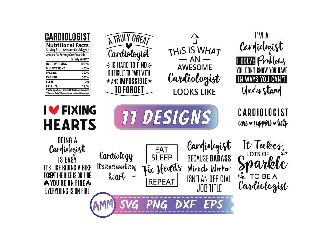 Cardiologist SVG, Cardiologist Bundle Svg, Cardiology Svg, 11 Designs ...