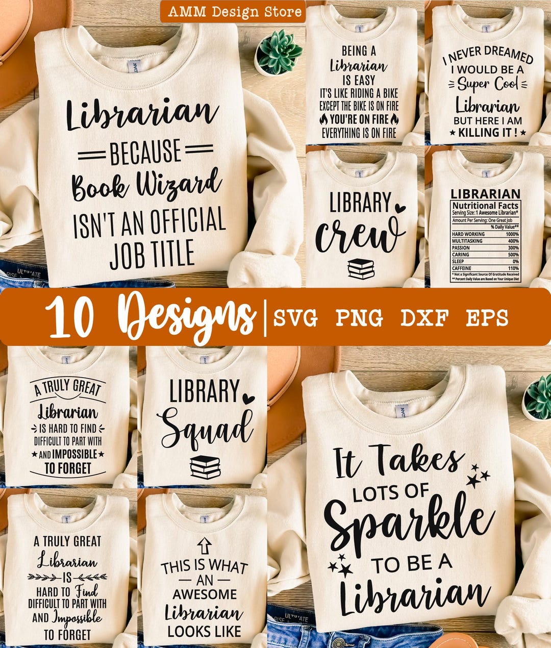 Librarian SVG, Librarian Bundle Svg, Librarian Png, 10 Designs Svg ...