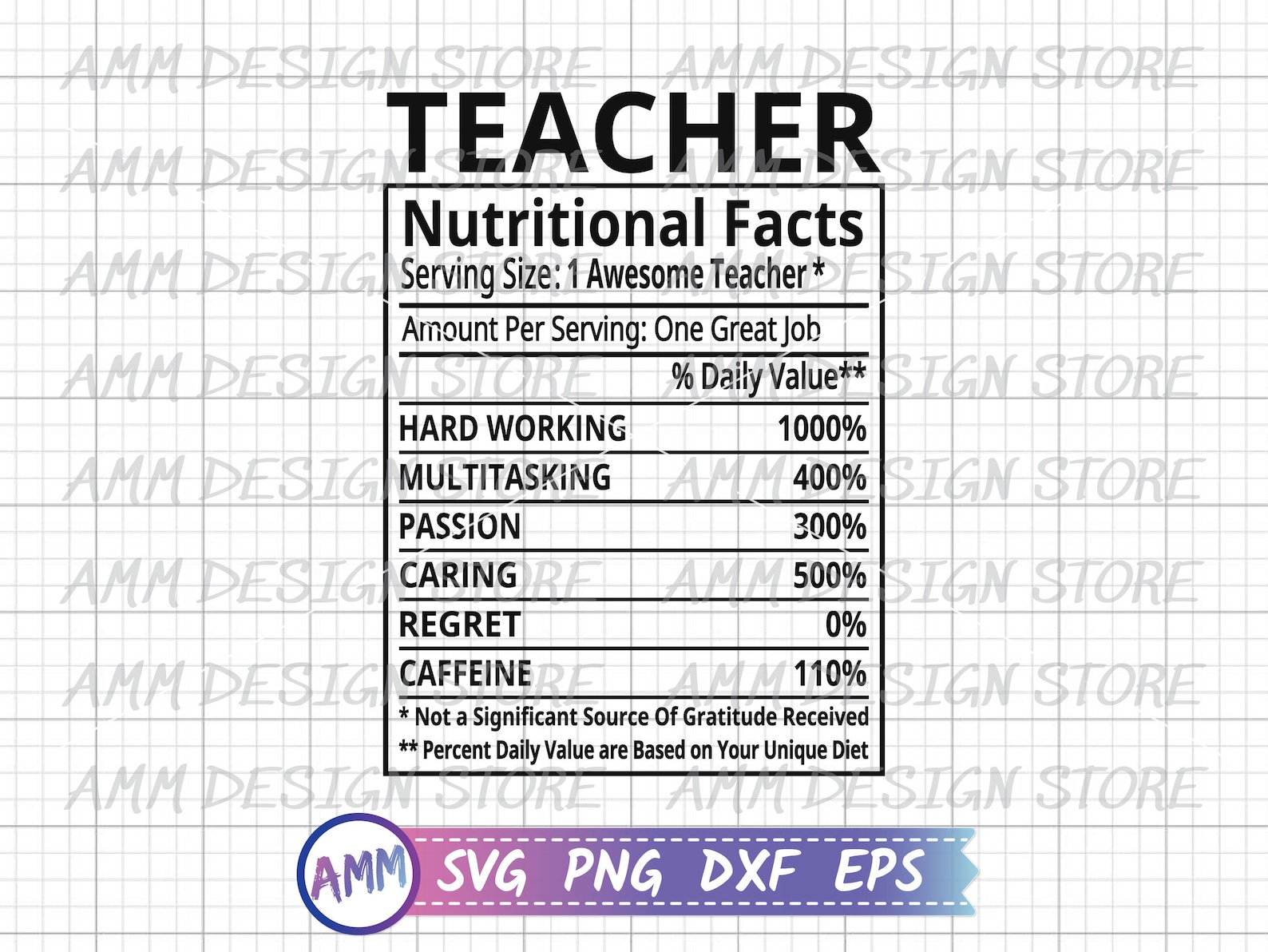 Teacher Svg Teacher Nutritional Facts Svg Nutrition Facts - Etsy