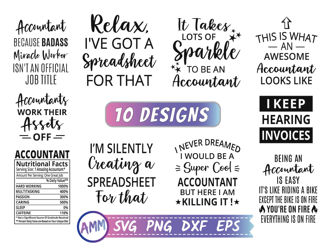Accountant Svg Accountant Bundle Svg Accountant Gift Svg - Etsy