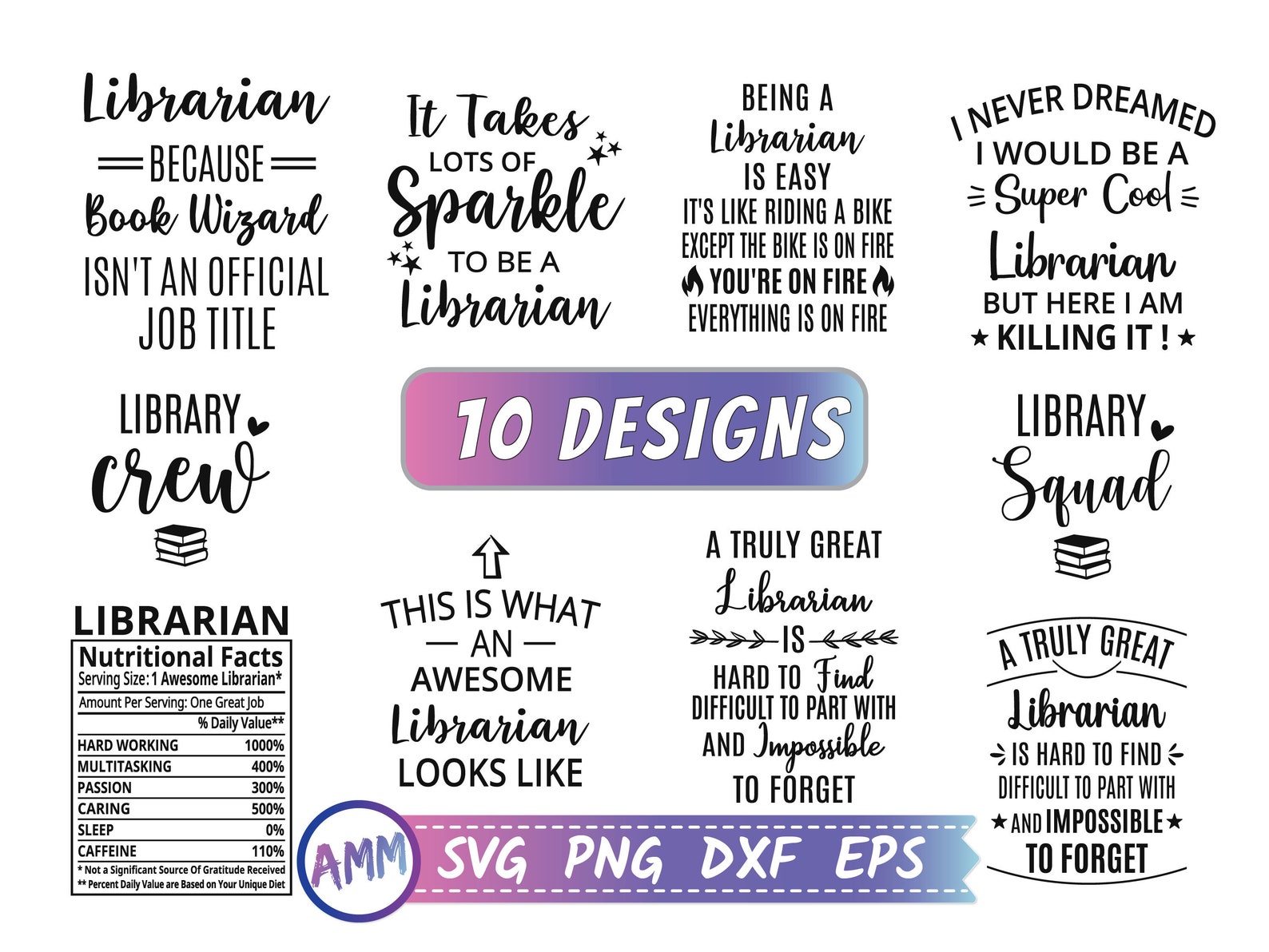 Librarian SVG Librarian Bundle Svg Librarian Png 10 Designs - Etsy