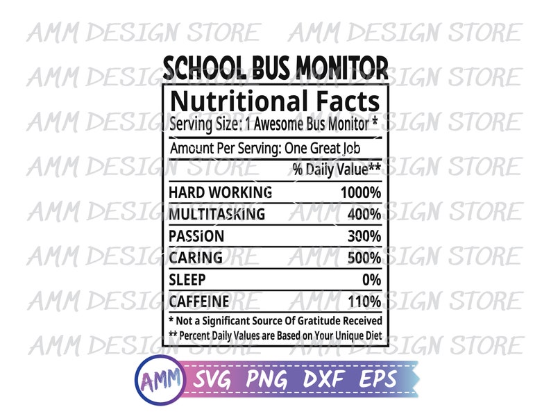 School Bus Monitor Svg, Nutritional Facts Svg, Nutrition Facts Svg, Bus ...