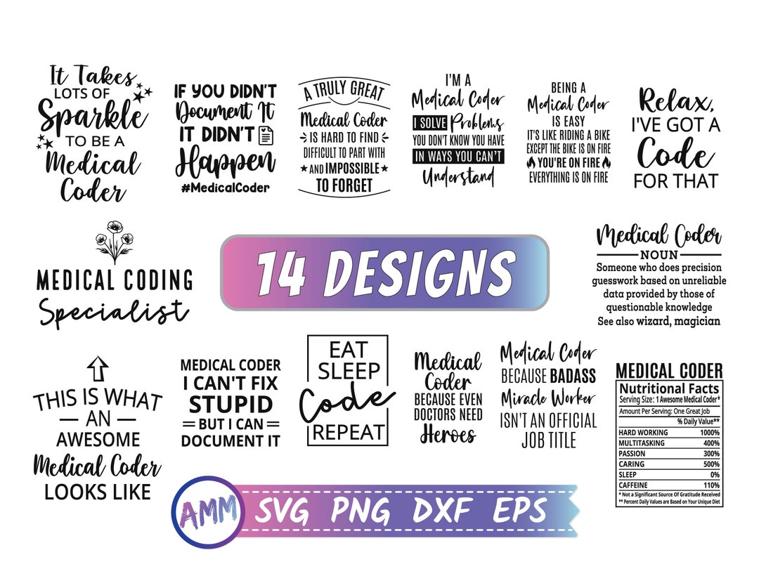 Medical Coder Svg Medical Coder Bundle Svg 14 Design - Etsy