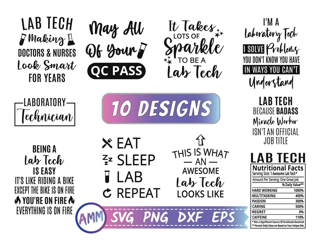Lab Tech Svg Lab Tech Bundle Svg 10 Designs Laboratory - Etsy