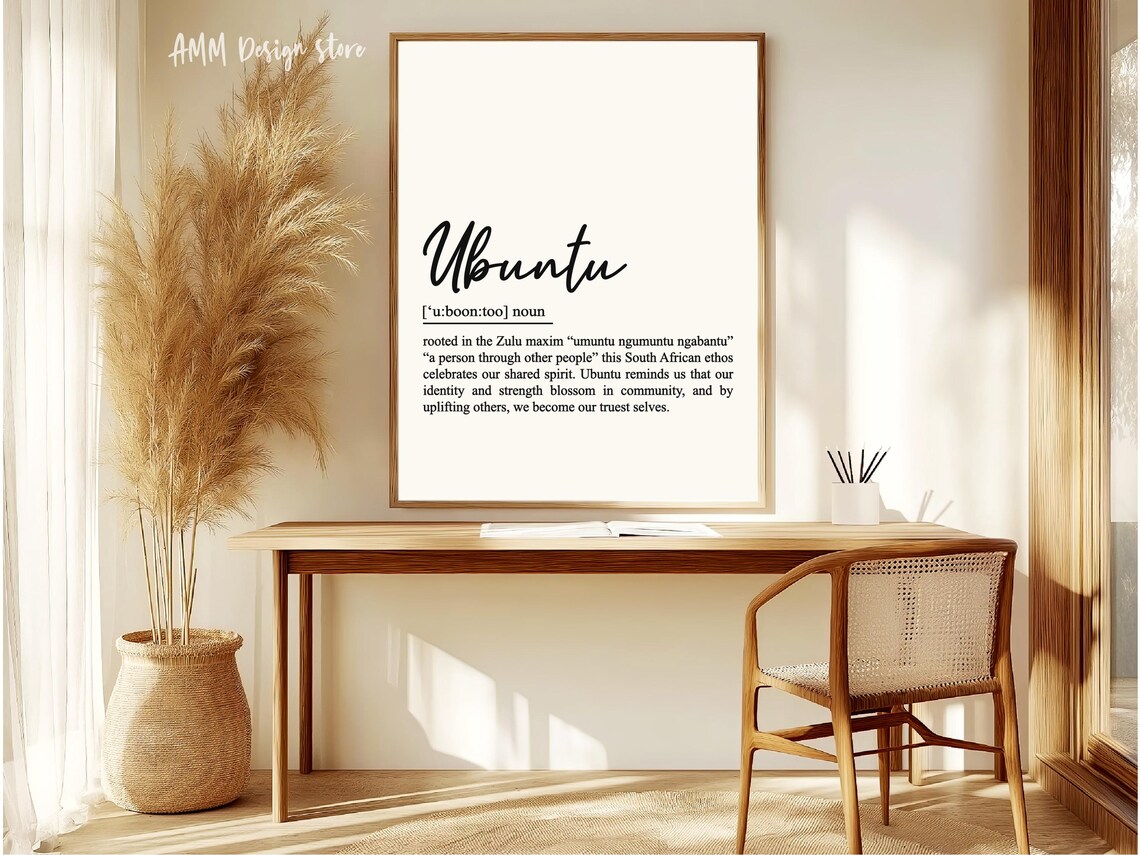 Ubuntu Definition Print, South African Wall Art, Ubuntu Poster ...