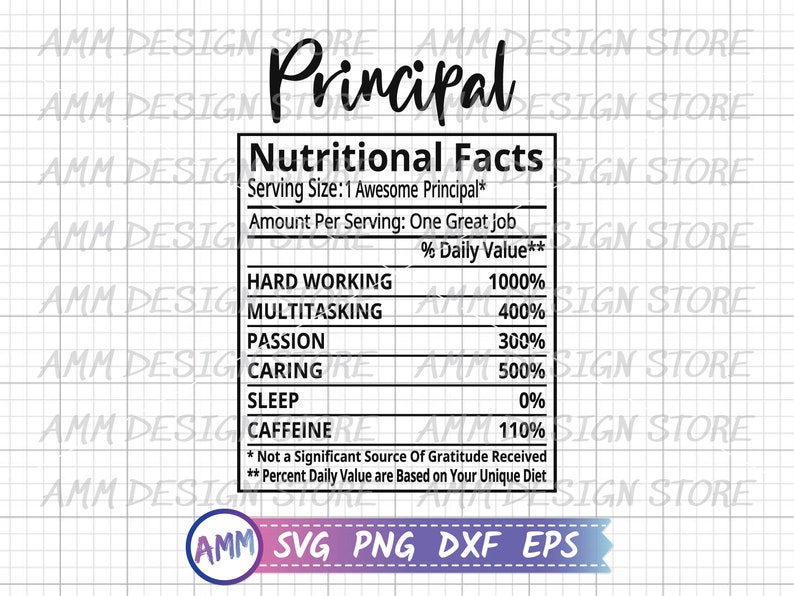 Principal SVG Principal Nutritional Facts Svg Principal - Etsy