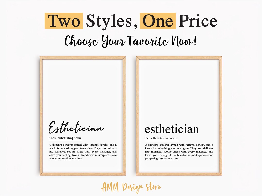 Esthetician Definition Print, Esthetician Gift, Esthetician Wall Art ...