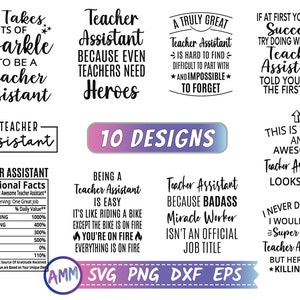 Teacher Assistant SVG Teacher Assistant Bundle SVG Teaching - Etsy