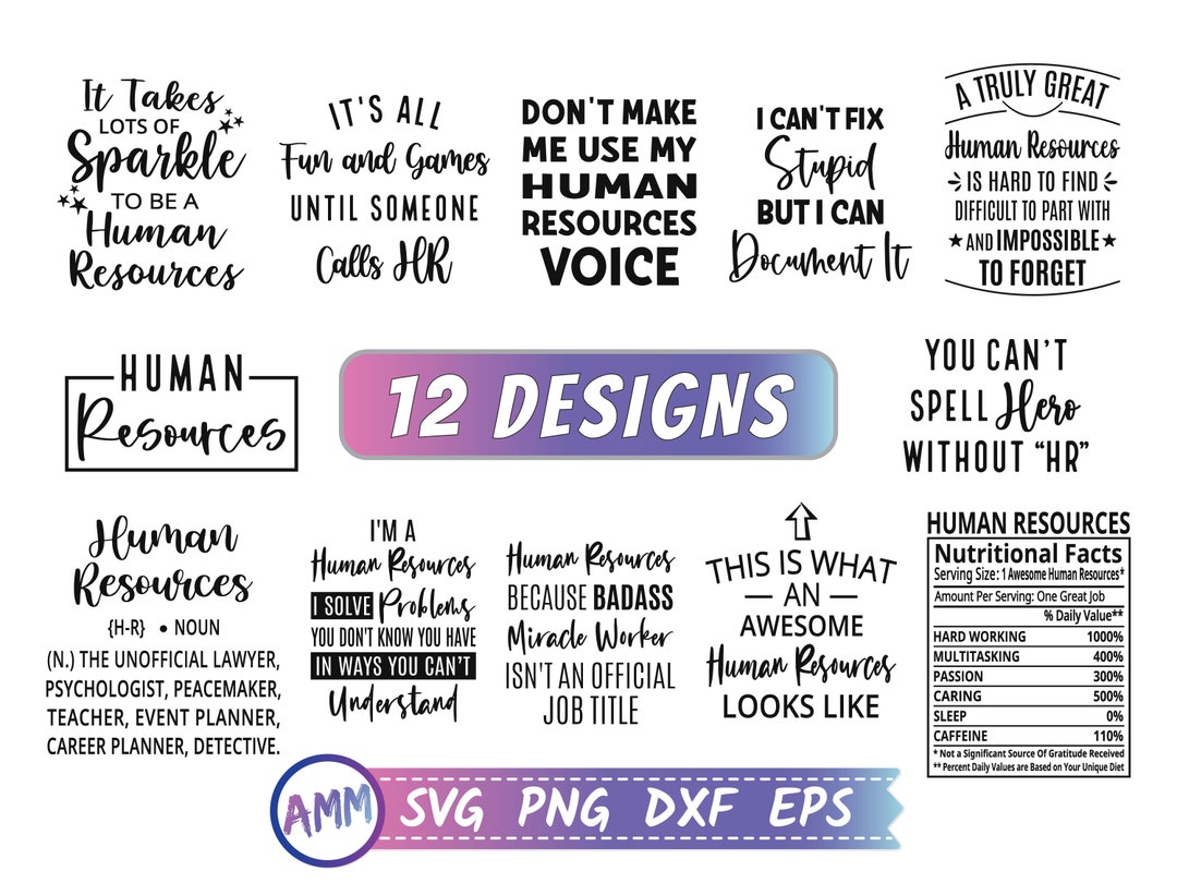 Human Resources SVG, HR Svg, Bundle Svg, Human Resources Png, 12 Design ...
