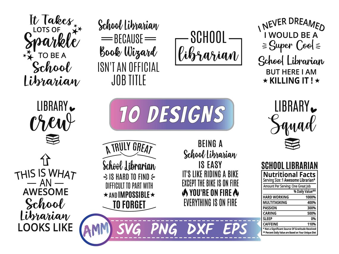 School Librarian SVG Bundle Svg School Librarian Shirt SVG | Etsy
