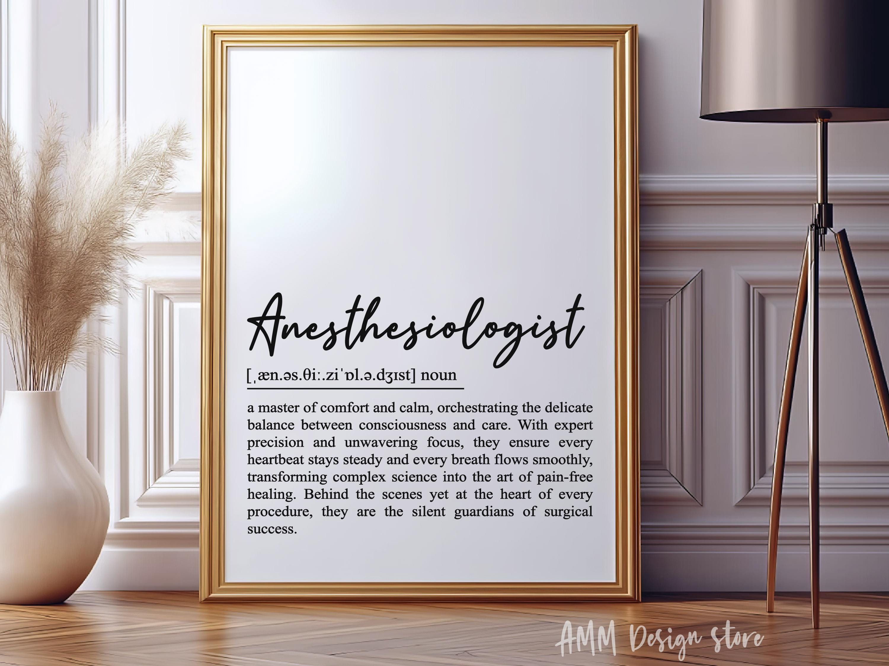 Anesthesiologist Definition Print, Anesthesiologist Gift ...