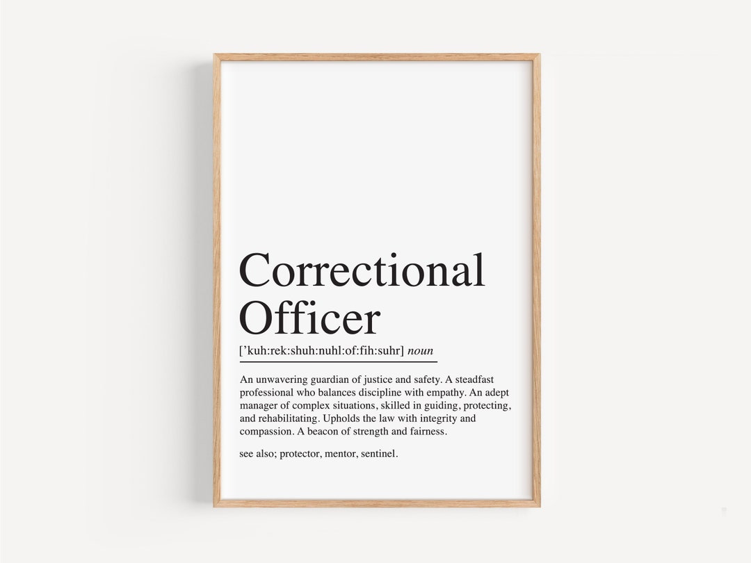 Correctional Officer Definition Print, Correctional Officer Gift ...