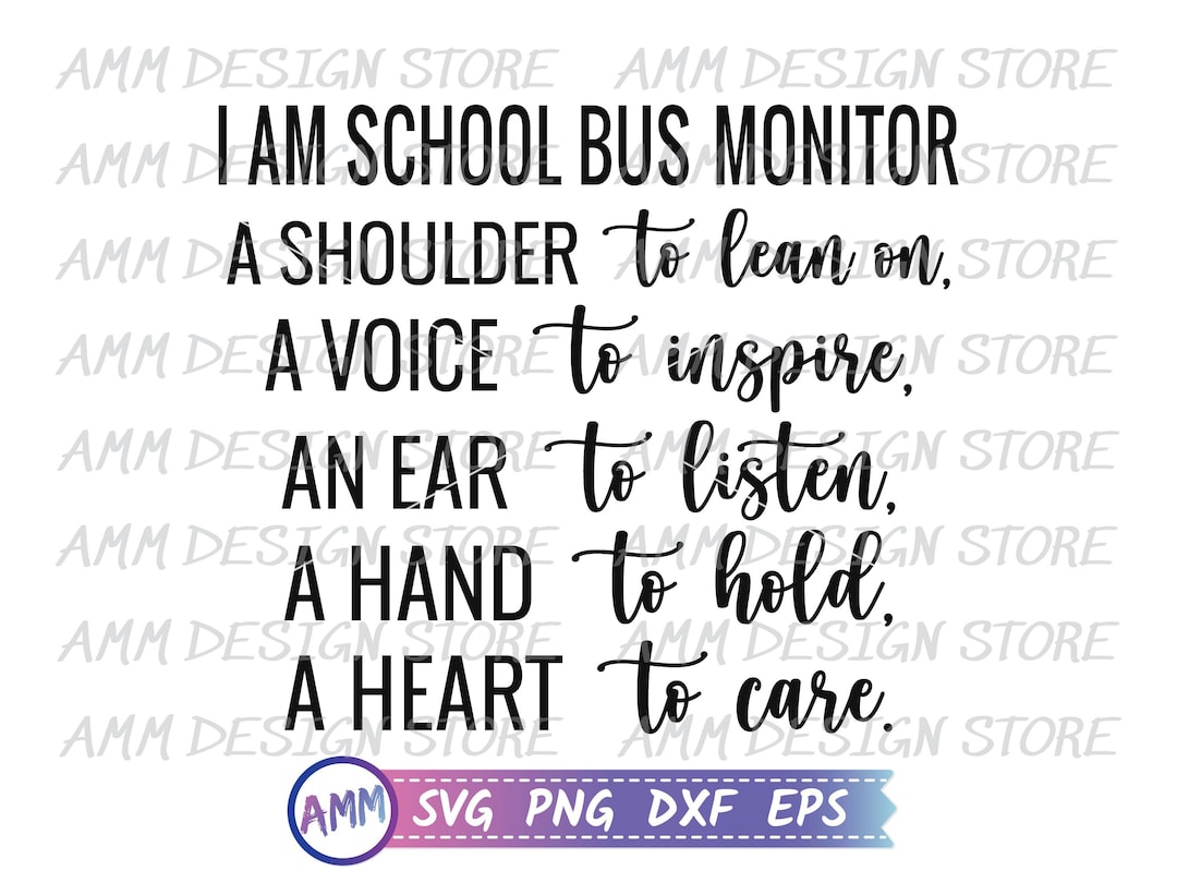 School Bus Monitor Svg, I AM School Bus Monitor Svg, Bus Attendant Svg ...