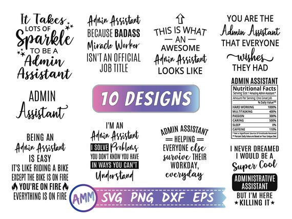 Admin Assistant SVG Bundle Svg Administrative Assistant Svg | Etsy Canada