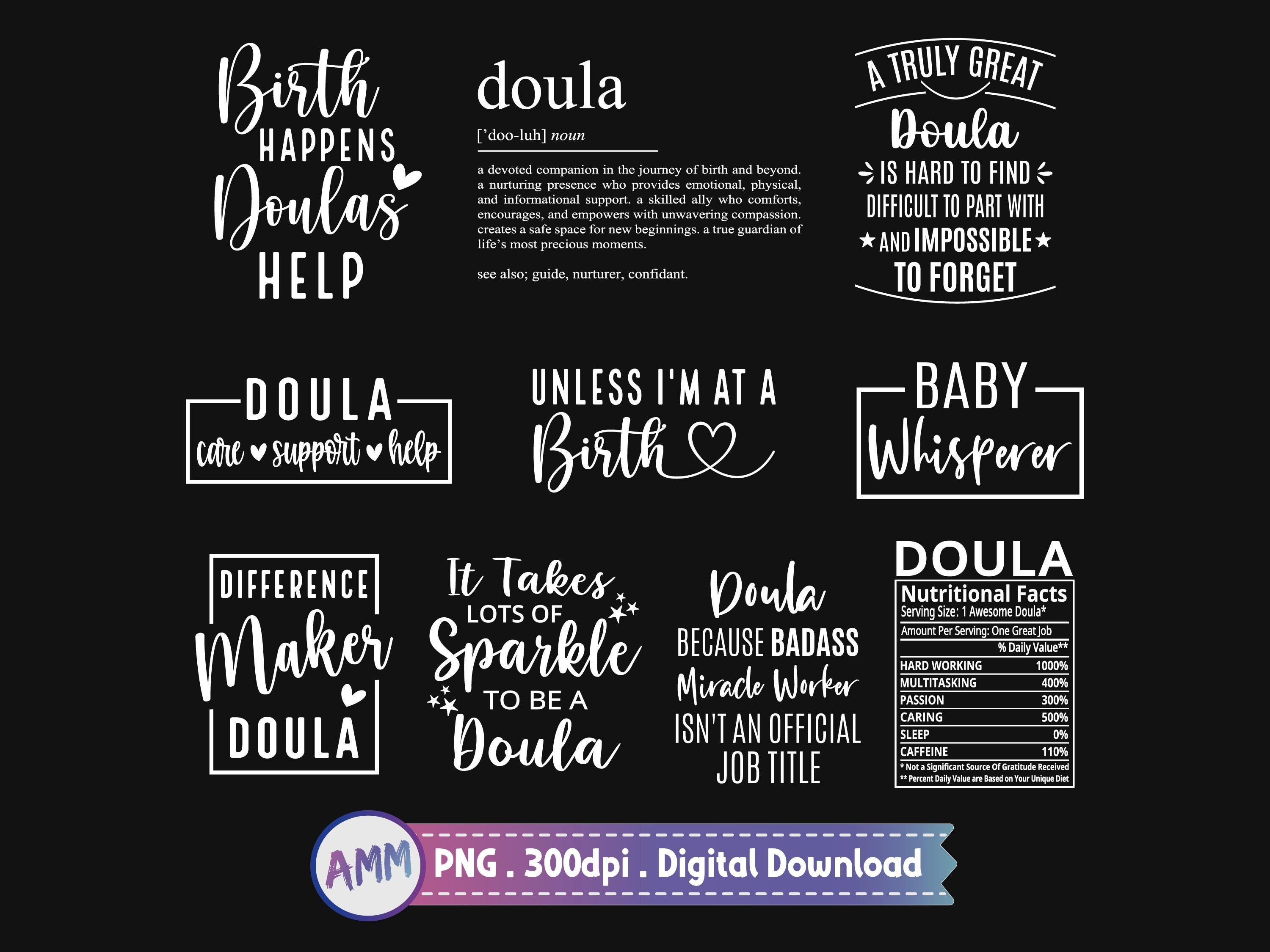 Doula Png, Bundle, Retro, Shirt Png, 17 Designs, Rainbow, Doula Gift ...