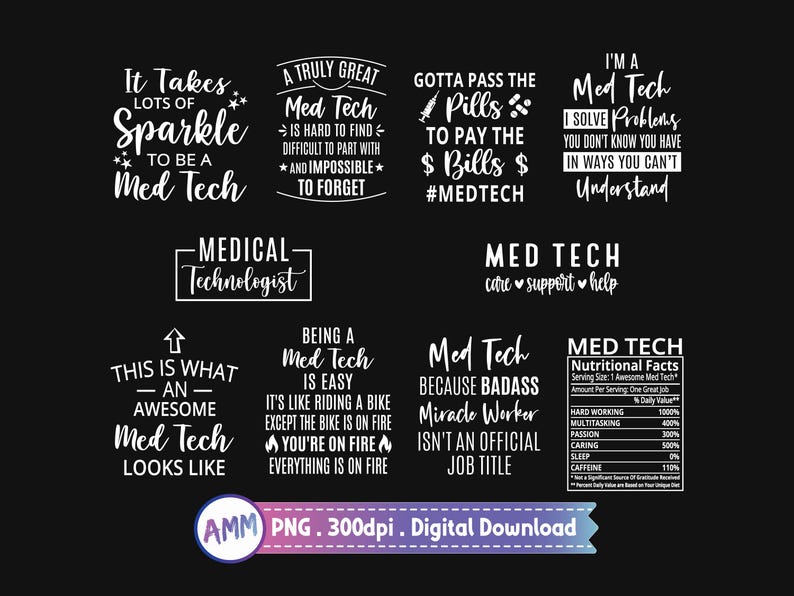 Med Tech Png, Bundle, Medical Technologist Png, Med Tech Png Design ...