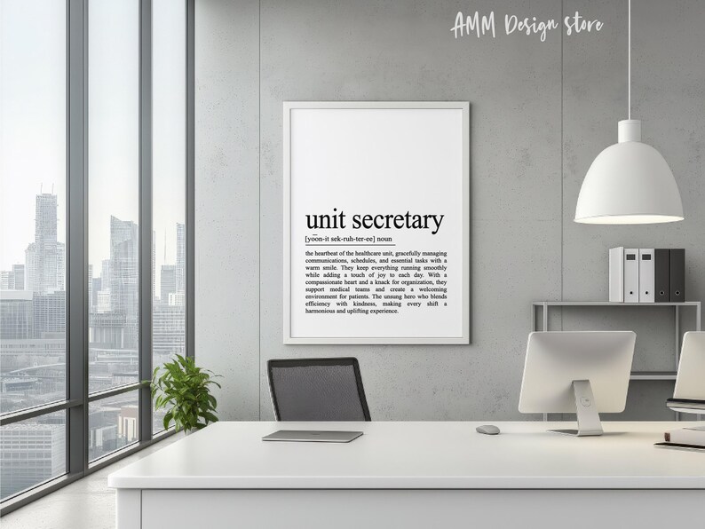 Unit Secretary Definition Print, Unit Secretary Gift, Unit Clerk Gift ...