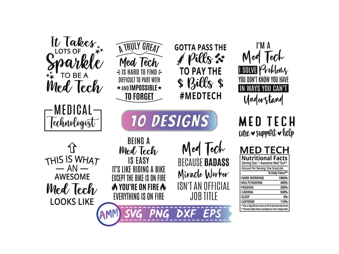 Med Tech SVG, Med Tech Bundle Svg, 10 Designs, Medical Technologist Svg ...