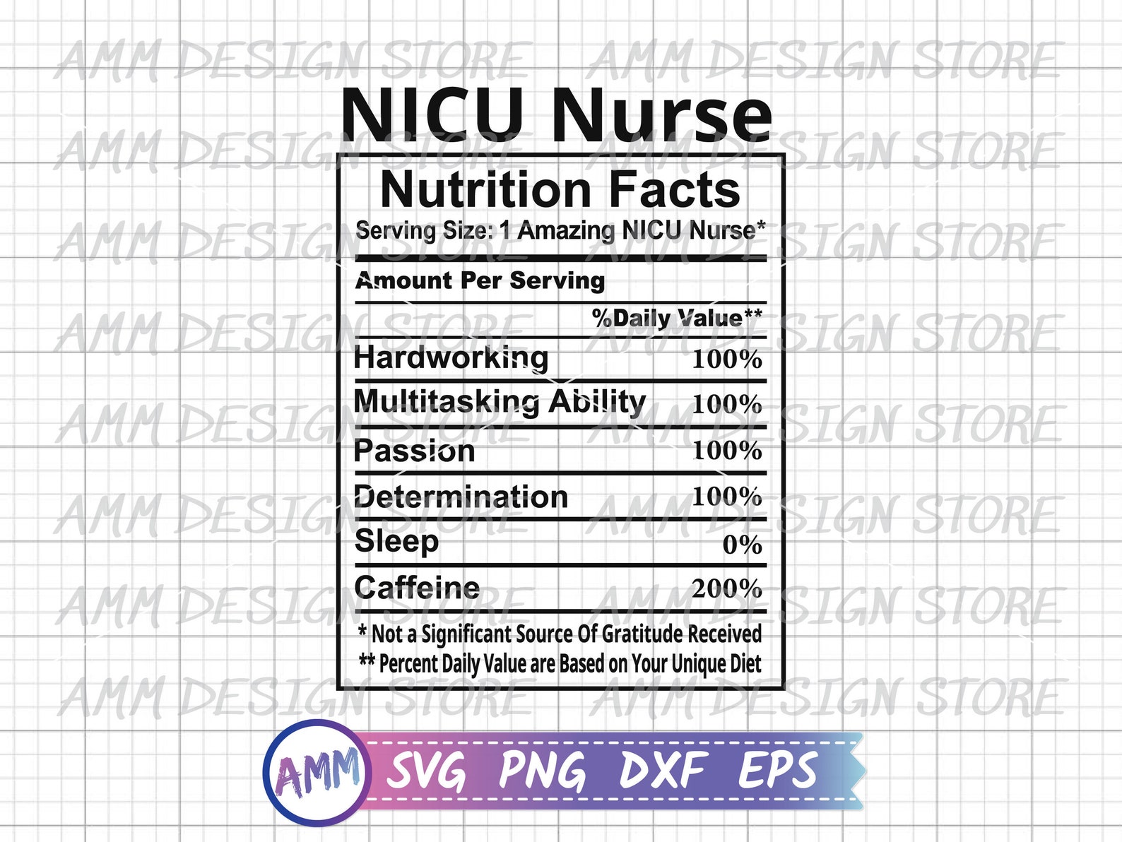 NICU Nurse Svg, NICU Nurse Nutritional Facts Svg, Neonatal Nurse, NICU ...