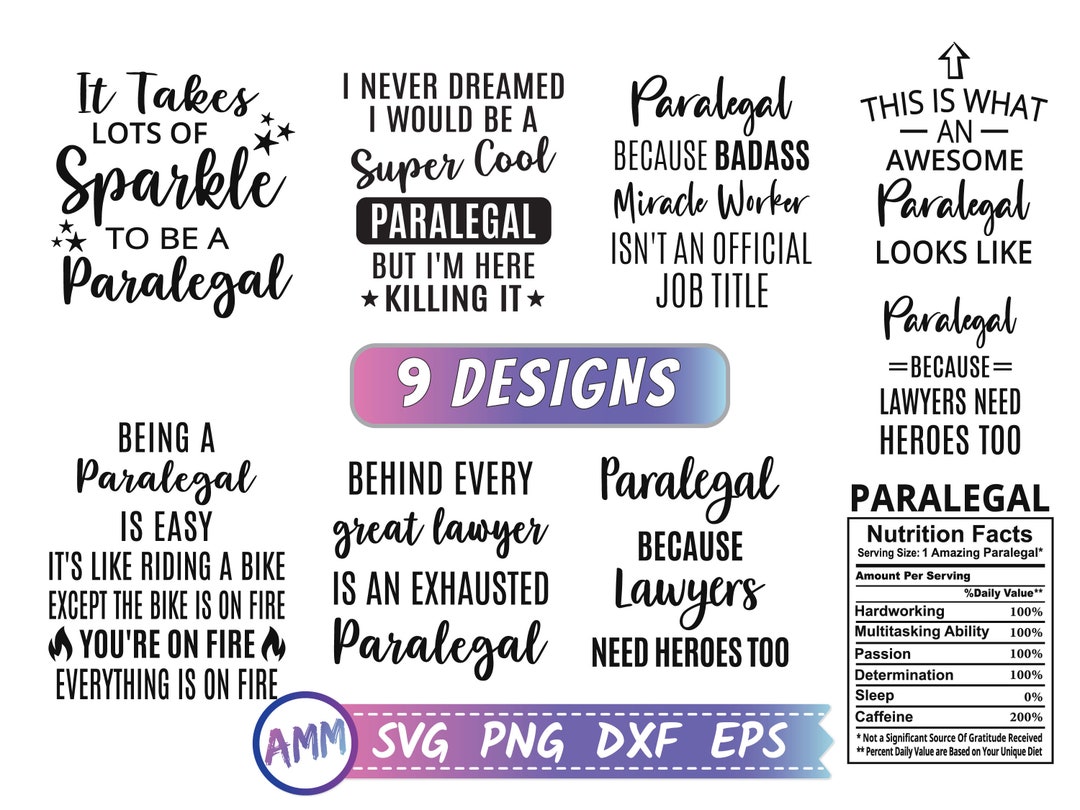 Paralegal SVG Paralegal Bundle Svg 9 Designs Appreciation - Etsy