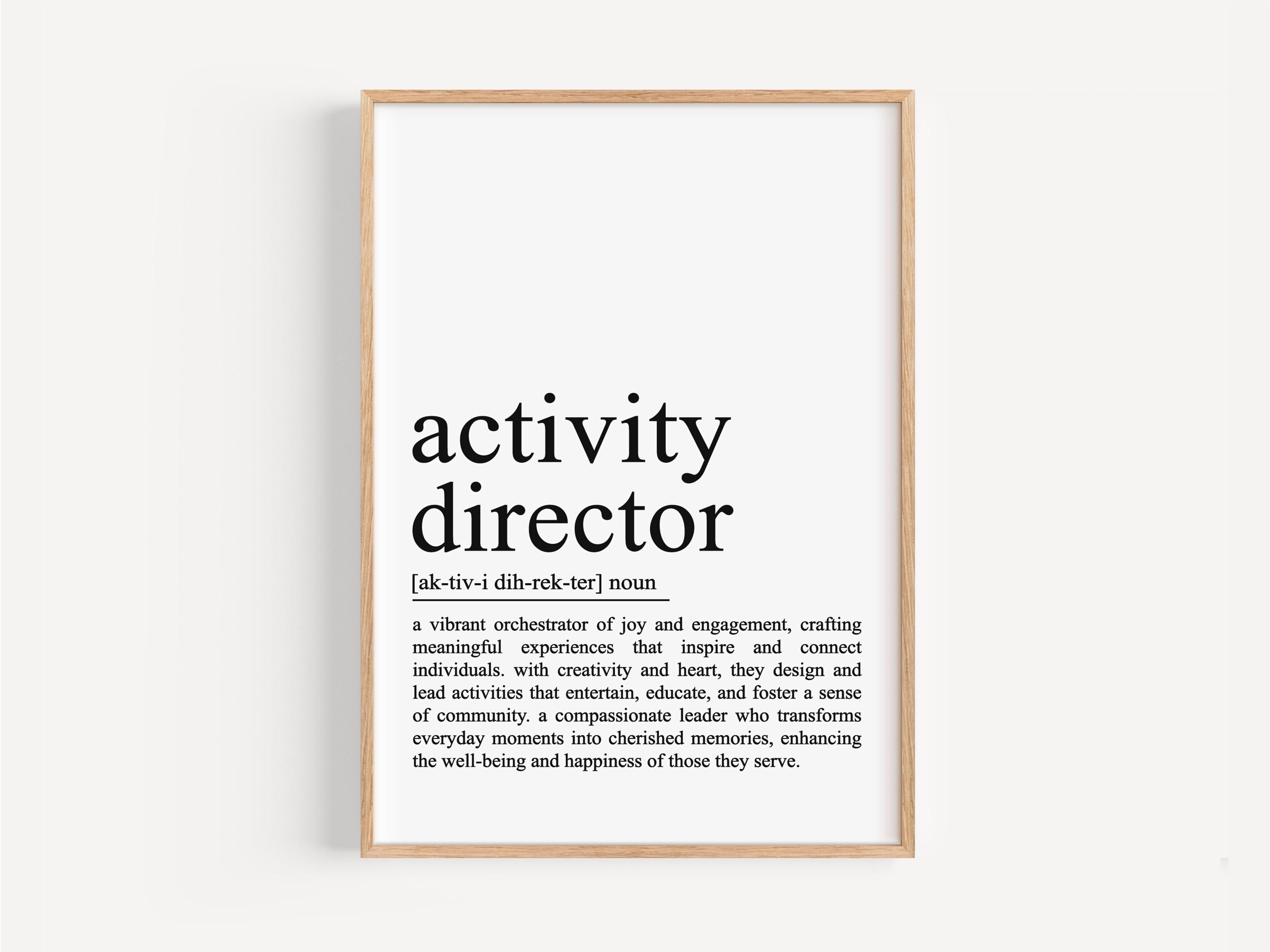 Activity Director Definition Print, Activity Director Gift, Activities ...