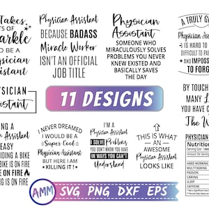 Physician Assistant Svg PA Svg Bundle Svg 11 Designs - Etsy