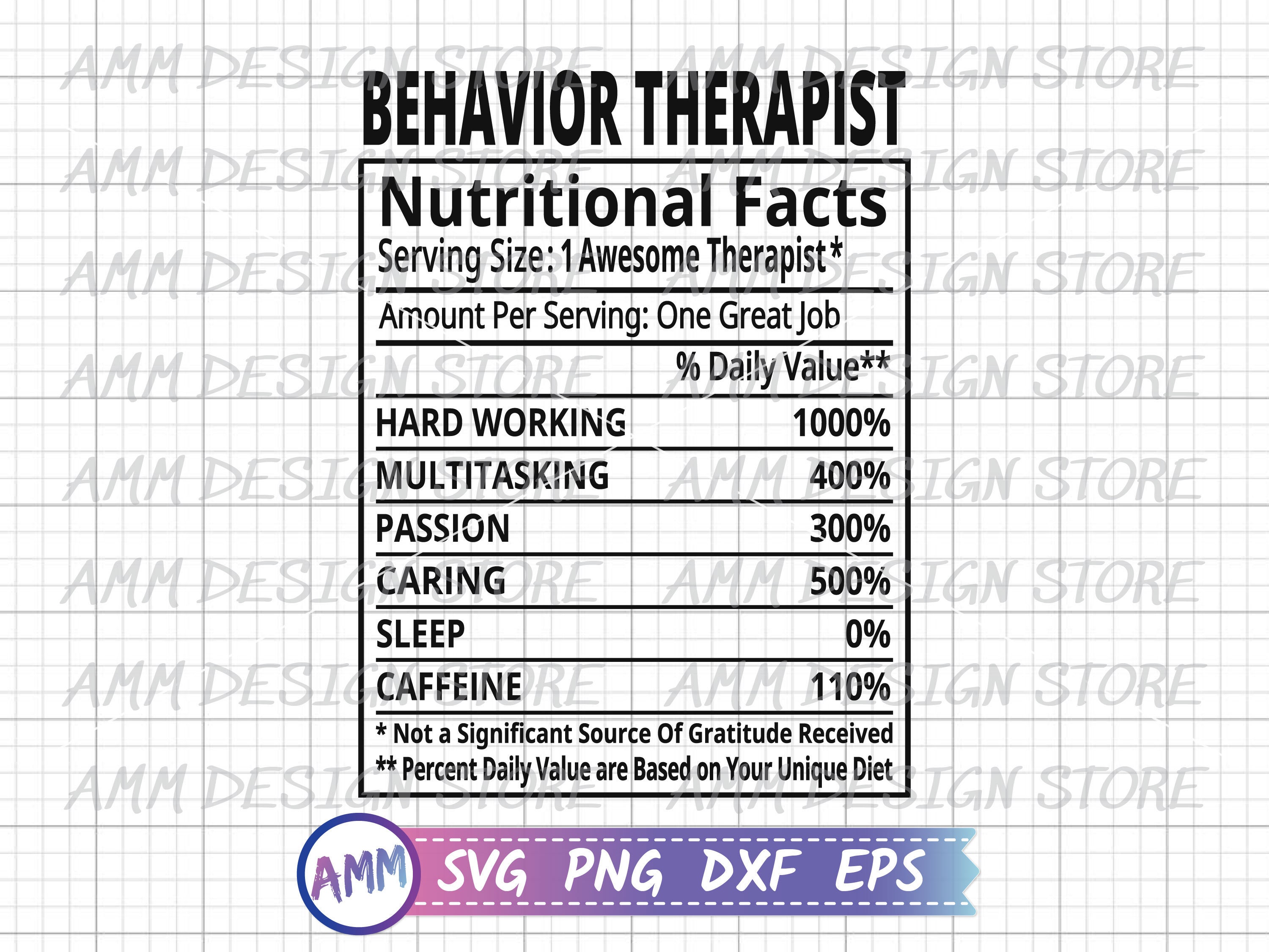Behavior Therapist Svg, Behavior Therapist Nutrition Facts Svg ...