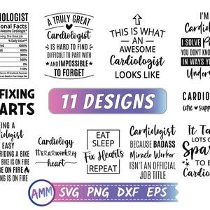 Cardiologist SVG, Cardiologist Bundle Svg, Cardiology Svg, 11 Designs ...
