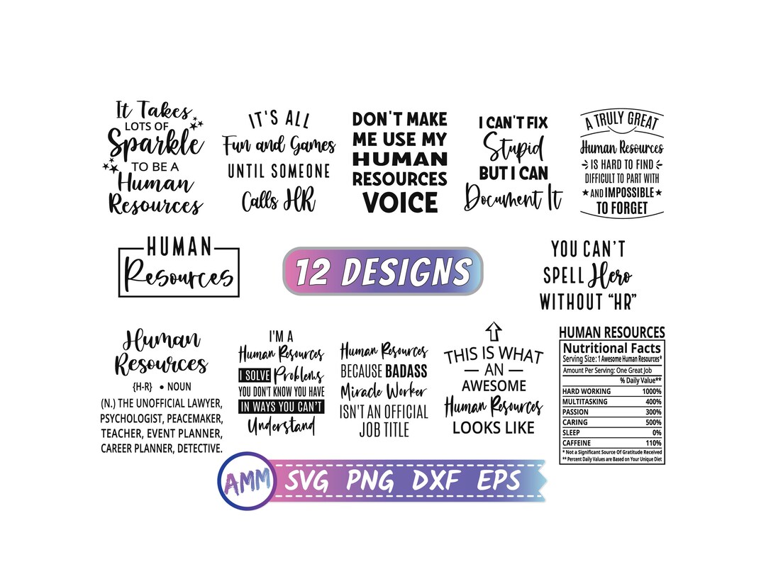 Human Resources SVG, HR Svg, Bundle Svg, Human Resources Png, 12 Design ...