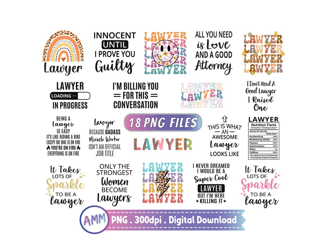 Lawyer Png, Bundle, Lawyer Shirt Png, 18 Design, Rainbow, Sparkle ...