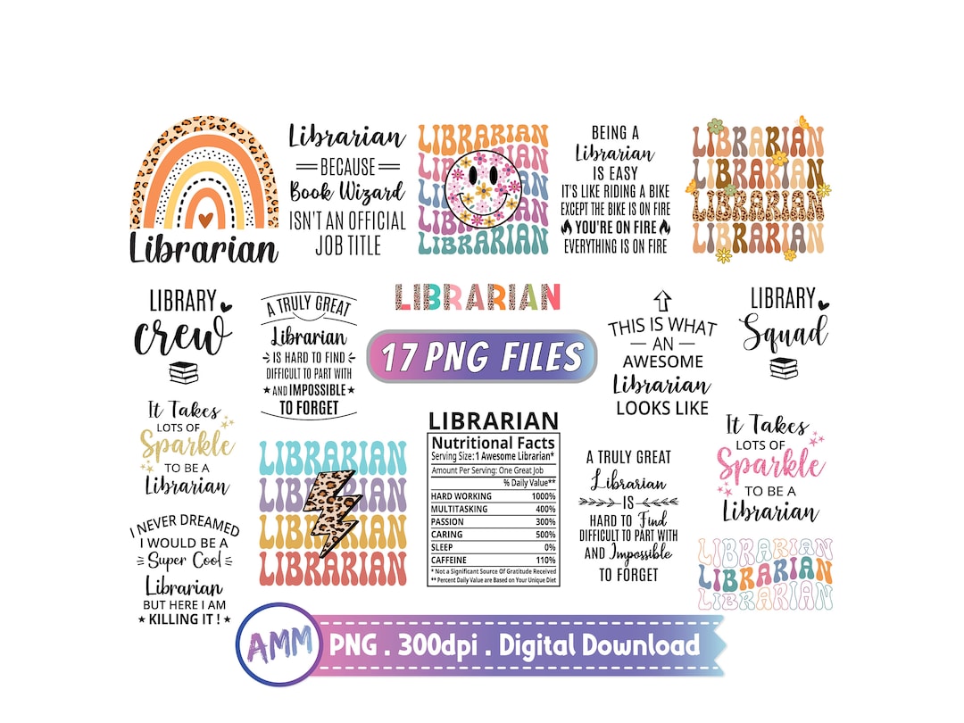 Librarian Png, Bundle, School Librarian Png, Librarian Shirt Png ...