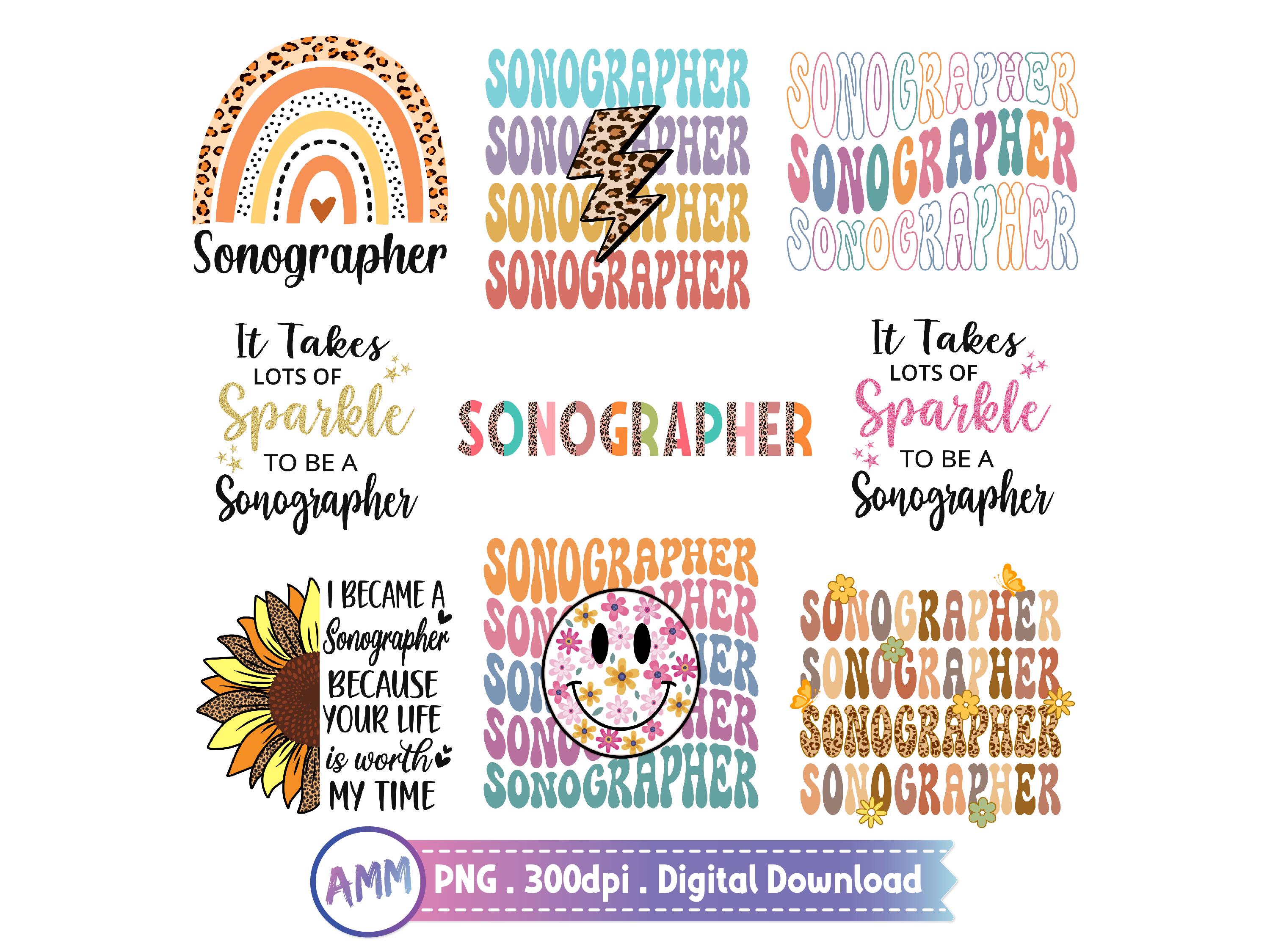 Sonographer Png, Bundle, Sonography Png, Shirt Png, Retro, Rainbow ...