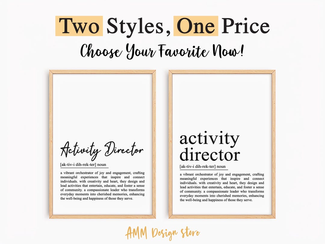 Activity Director Definition Print, Activity Director Gift, Activities ...